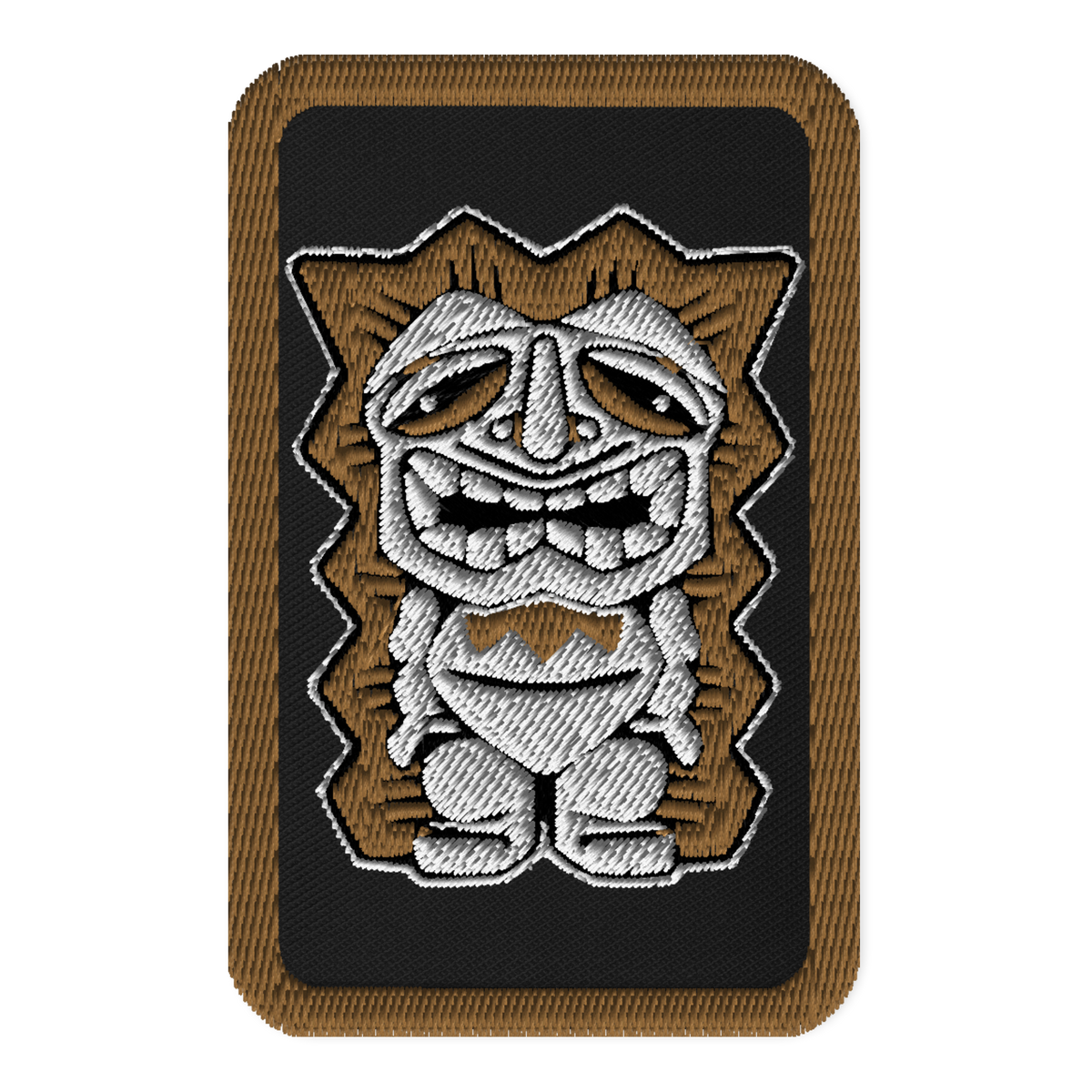 Brown and White Tiki Embroidered patches – Terrible Tiki