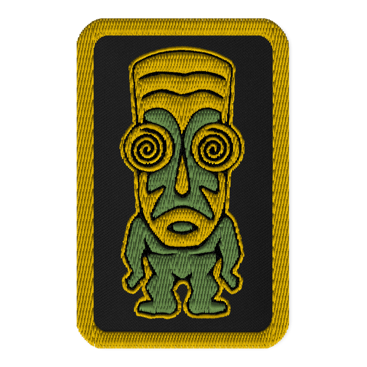 Green and Yellow Tiki Embroidered patches – Terrible Tiki