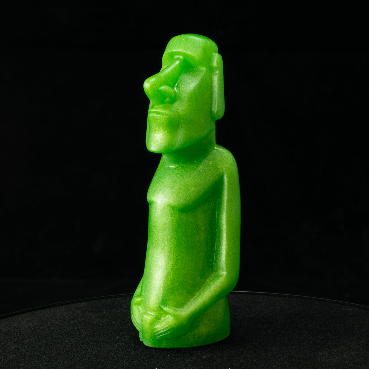 Mini Moai Figure, Green Apple Micro Glitter – Terrible Tiki