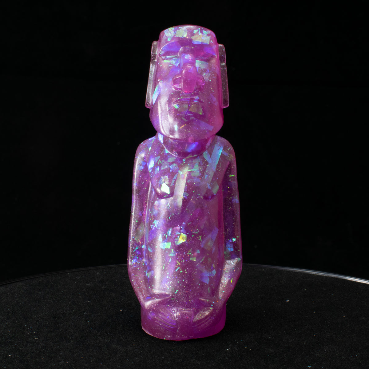 Mini Moai Figure, Mystic Purple Opal – Terrible Tiki