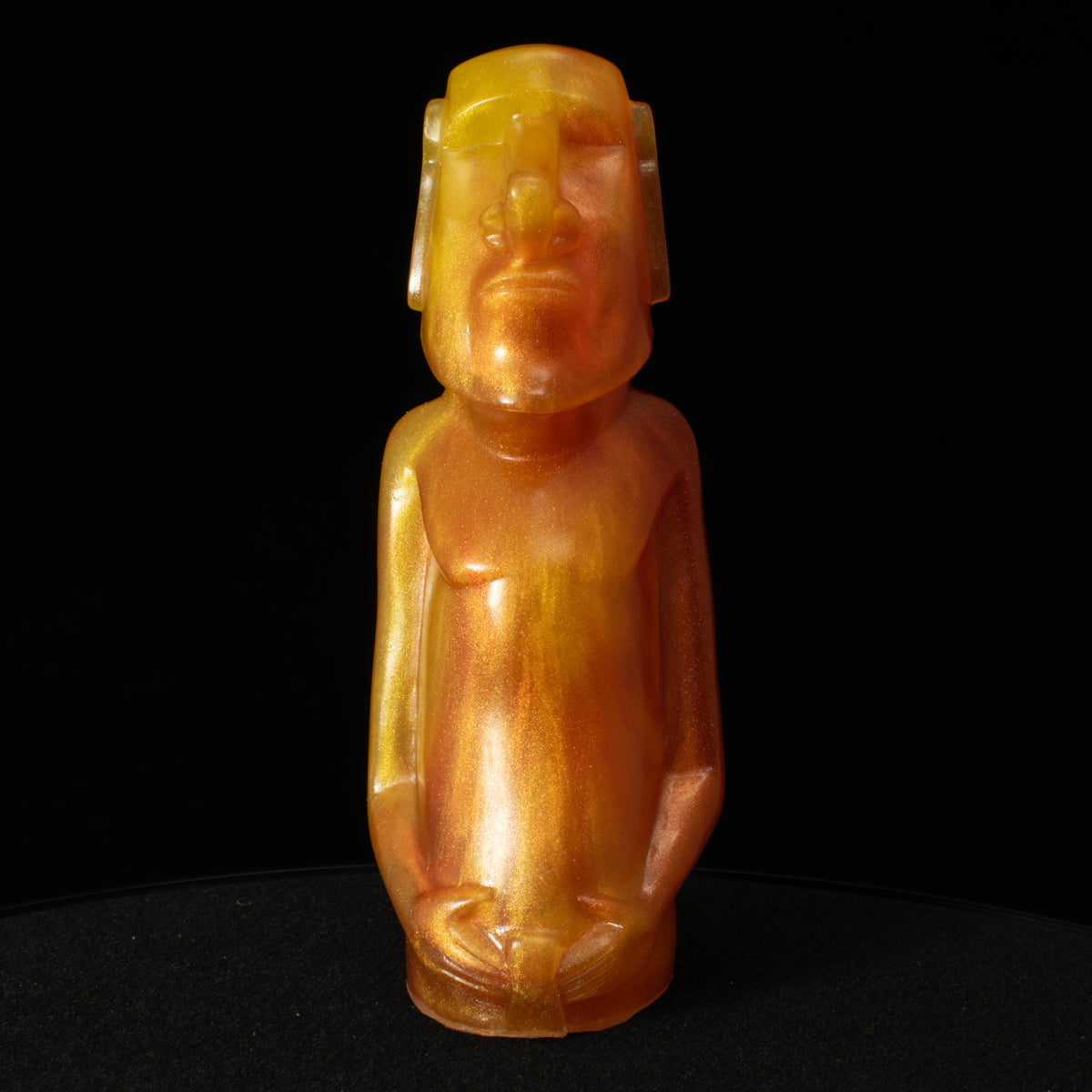 Mini Moai Figure, Copper and Yellow Pearl – Terrible Tiki