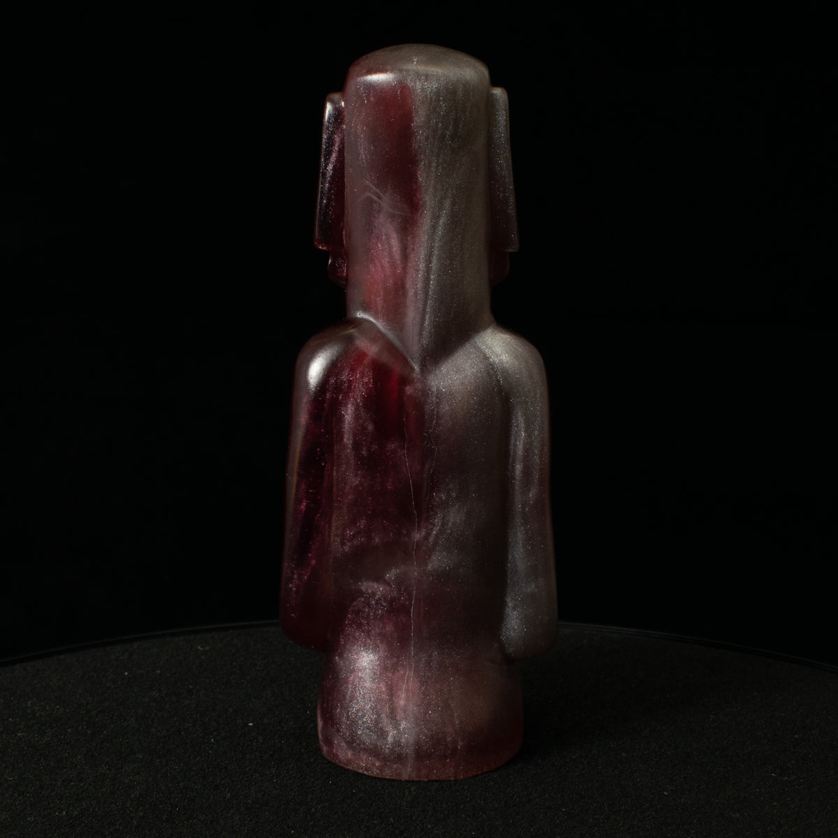 Mini Moai Figure, Pewter and Blood Red Swirl – Terrible Tiki