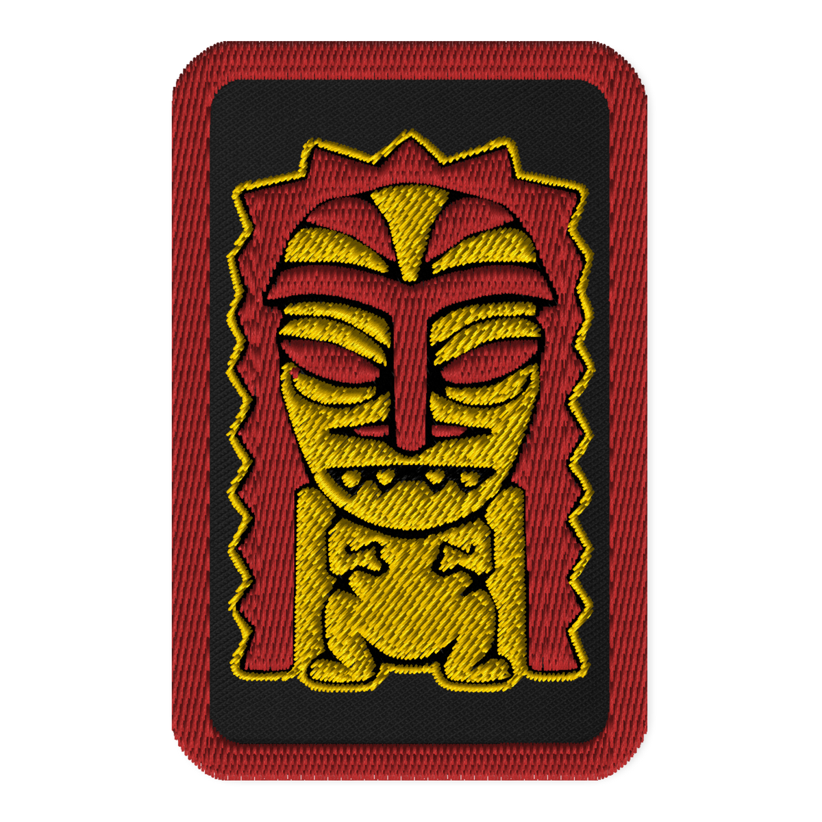 Red and Yellow Tiki Embroidered patches – Terrible Tiki